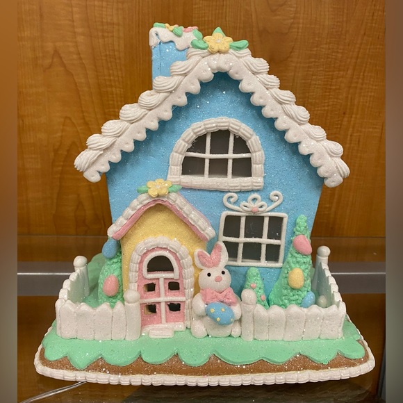 Holiday | Spring Easter Bunny Rabbit Pastel Blue Clay Gingerbread Light ...